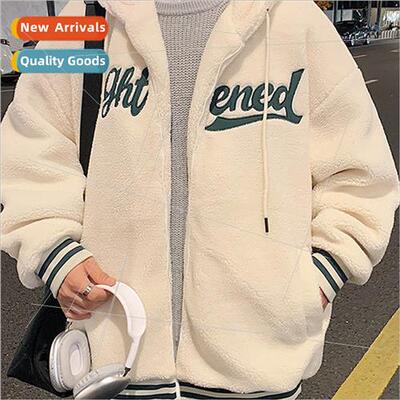 lamb wool coat men women couples fall winter padded thickene