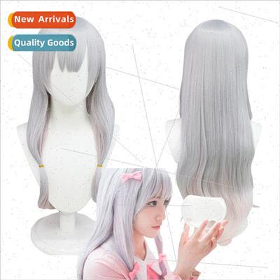Erotic manga teacher Izumi Sagi cos wig silver gradient pink
