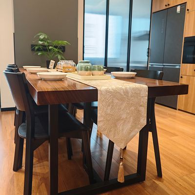 【图勒】桌旗高级感提花立体花纹氛围感长条布艺桌布定制