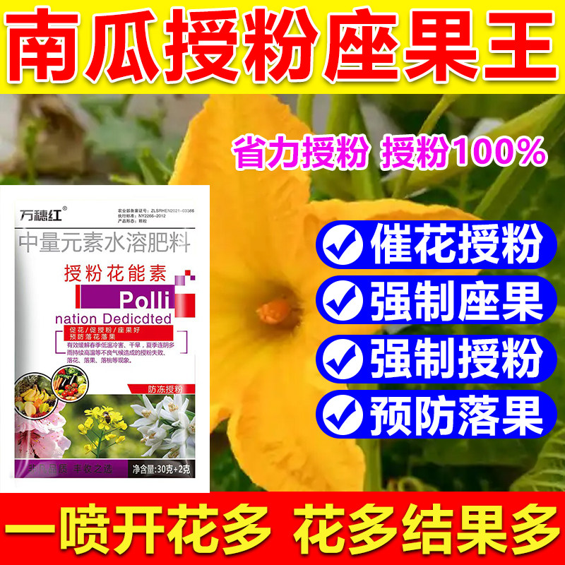 南瓜授粉座果灵南瓜授粉肥料正品保花保果防落果防畸增产肥料正品