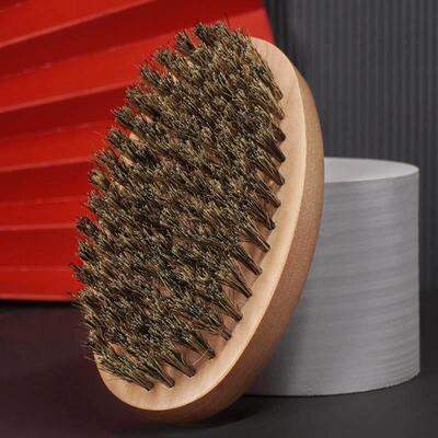 Men Boar Hair Bristle Beard Mustache Brush Military Hard Rou