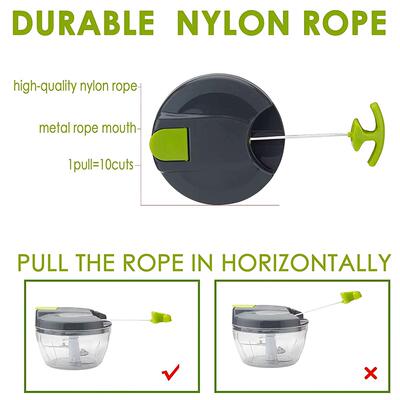 500ml Manual Food Chopper Hand Pull String Vegetable Cutter