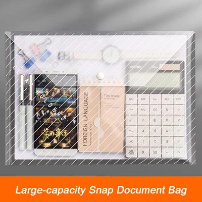 25pcs File Bag Transparent Plastic A4 16c Documents Filing S