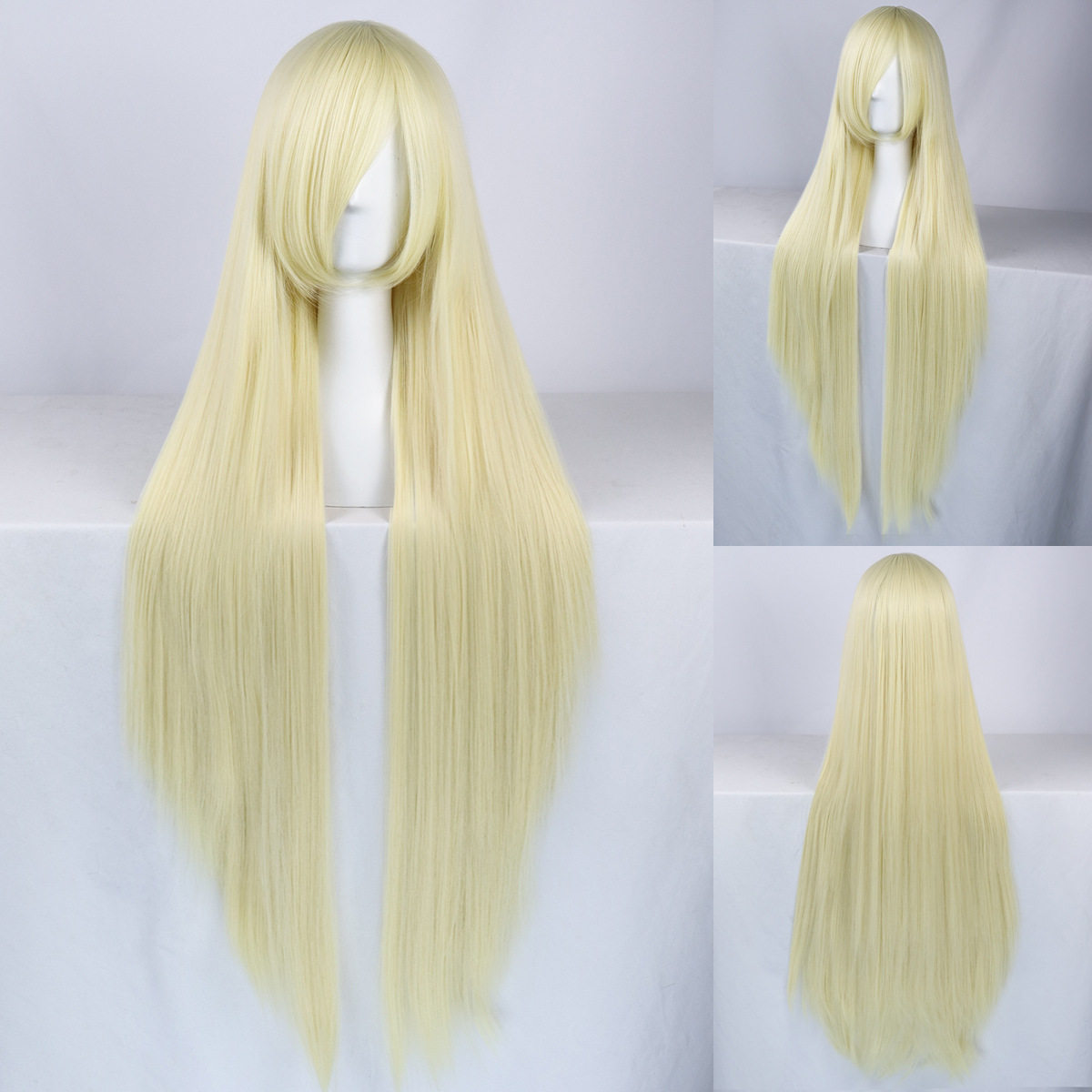 80cm万用cos假发奶金色玫瑰网长直毛娘造型动漫cosplay假毛