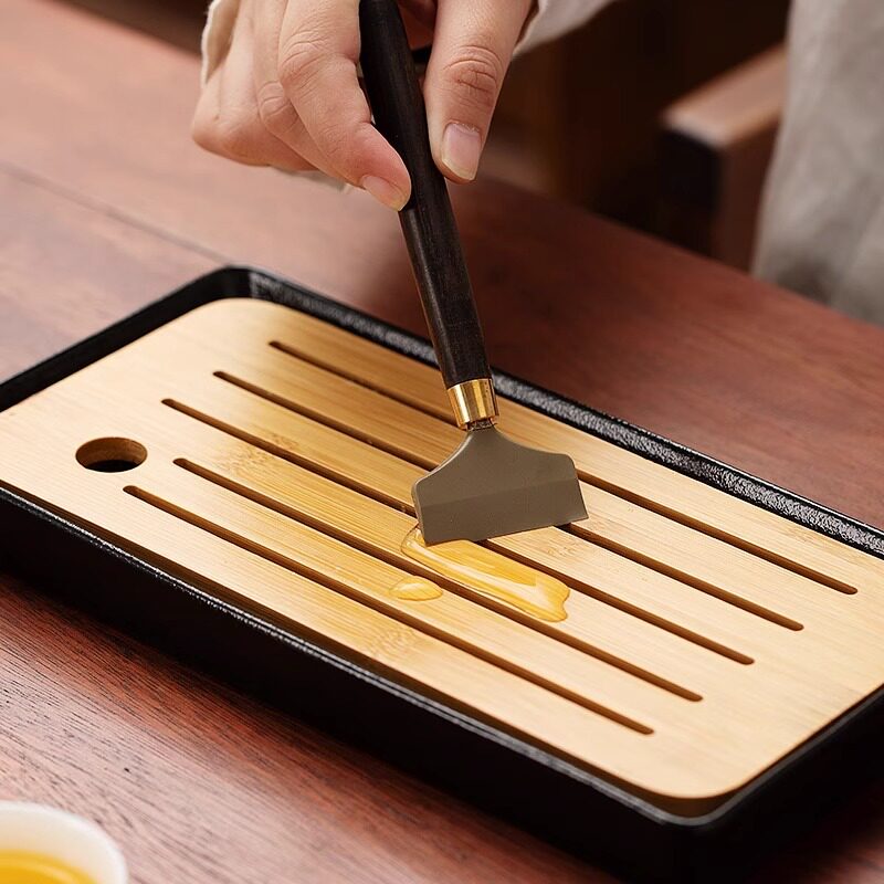 一品仟堂羊脂玉白瓷茶道六君子套装黑檀木茶勺茶夹茶针茶具配件