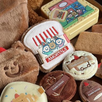 tuneegoods联名吐司小熊粉扑植绒