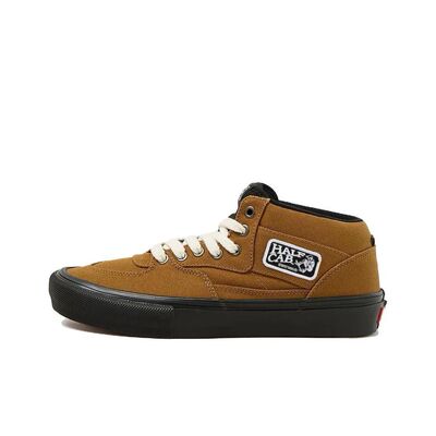Vans范斯 SKATE CLASSICS 舒适薄底轻便透气 中帮板鞋 女款棕黄色