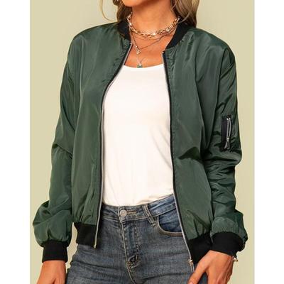 Women Jacket Outer Zipper Fashion Color Solid Women Jacket