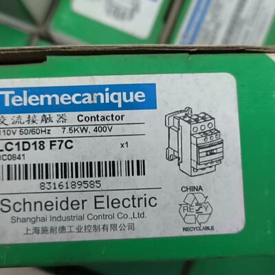 LC1D18F7C 交流接触器 110V(议价)