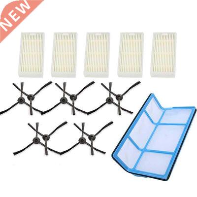 5 Filters+10 Side Brushes For Medion Md 16192 Md 18500 Md 18