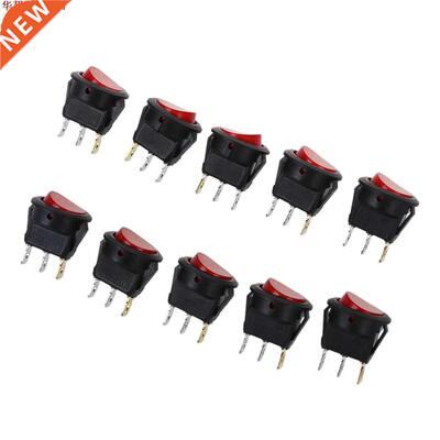 10 pièces lumière rouge ON-OFF SPST interrupteur à bascul