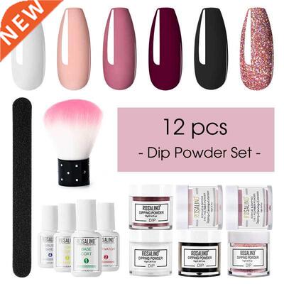 12PCS free baking lamp dip powder French nail polish complet