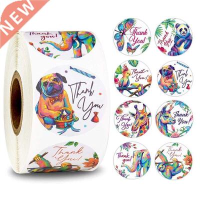 100-500pcs 1Inch Animal Thank You Stickers Seal Label For Sc