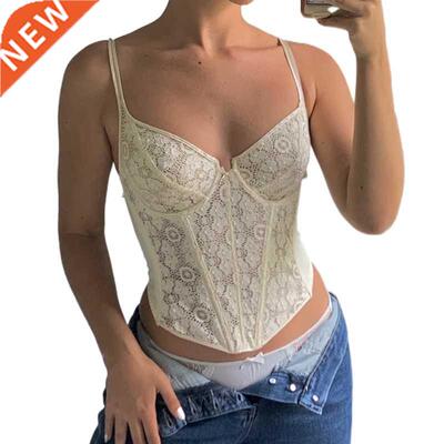 Xingqing y2k Corset Tops Women Sleeveless Short Summer Crop