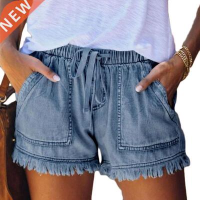 High Waisted Shorts Jeans Size Summer Women's Denim Shorts L
