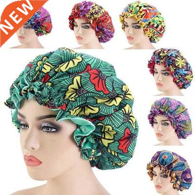 Women Styli Floral Print Double Layer Large Hair Care Cap