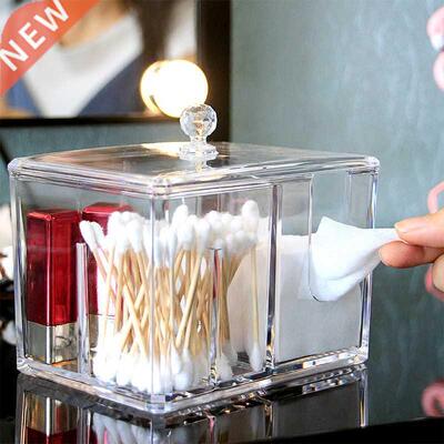 Cotton Swabs Qtip Storage Box Acrylic Makeup Organizer Cosme