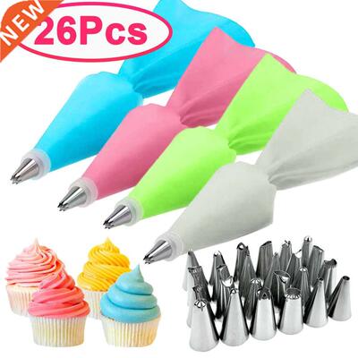 8/26Pcs/Set Silicone Pastry ag Tips Kitchen Cake Icing Pipi