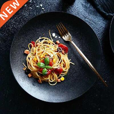 Frosted lack Cerics Taleware Western Food Plate