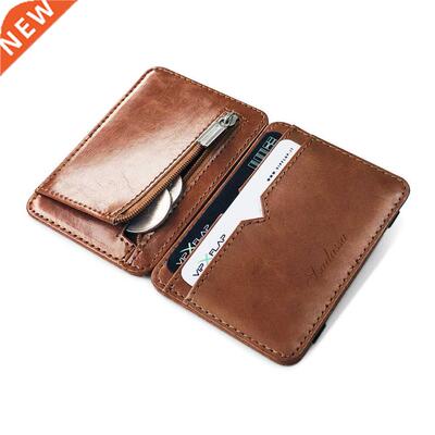 New Fashion Man Small Leather Magic Wallet With Coin Pocket