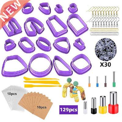 129Pcs DIY Polymer Clay Cutters DIY Earring Molds Clay