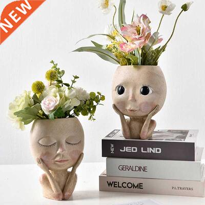 W&G Nordic Home Decor Vase Ins Hand-painted Girl Vase De