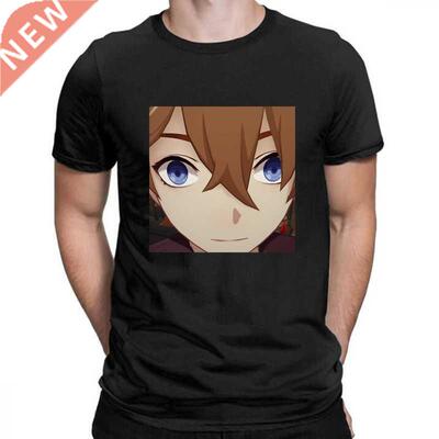 Anime Tartaglia Face Meme t shirt men Fashion Tee Short Slee