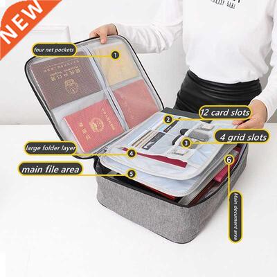 Square Multi-Layer Document Storage Bag Certificate File Pas