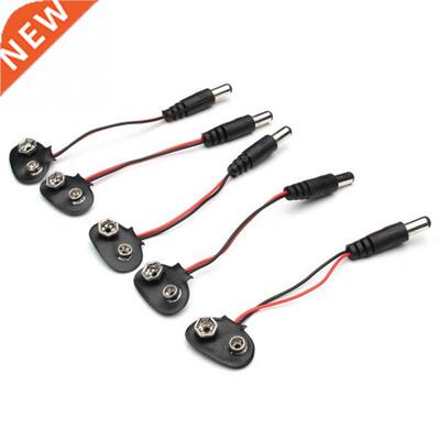 Sell 5pcs DC 9V Battery Button Power Cable 5.5x2.1mm Hard T-