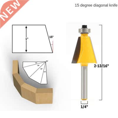 1Pc 1/4 Shank 1/2 Shank 15 Degree Chamfer Bevel Edging Ro
