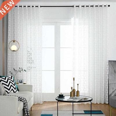 Triangle Print Polyester Tulle Curtain Window Bedroom Divide