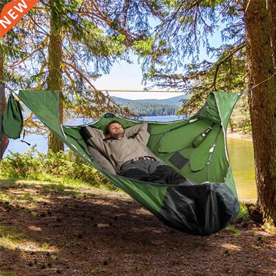 Outdoor Flat Sleep Hammock Tent Suspension Kit Camping Hammo