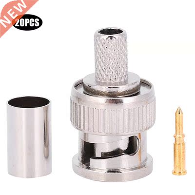 20Pcs BNC Plug Connector Zinc Cold Pressing for Communicati
