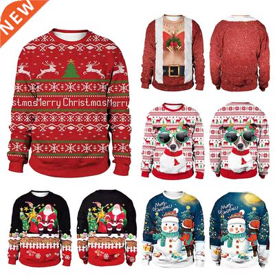 Autumn Winter Ugly Christmas Unisex Couples Sweaters Funny C