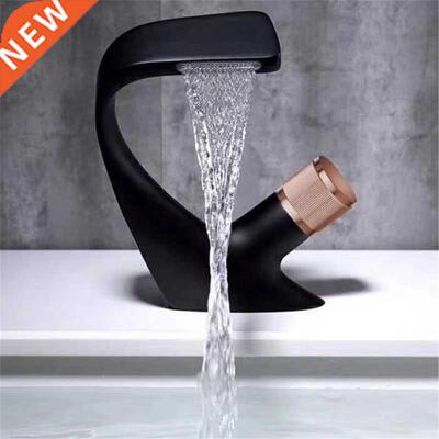 Black Faucet Bathroom Snk Faucets Hot Cold Water Mxer Cran