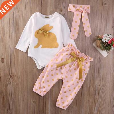 Citgeett baby girl clothes Rabbit printed Long sleeves Rompe