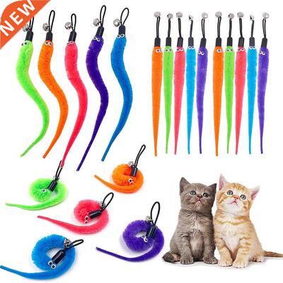 Retractable Cat Toys Wand with 5/10 Pcs Teaser Refills, Inte