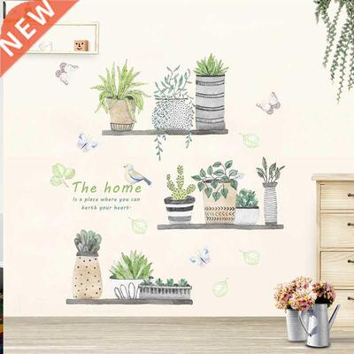 Garden Potted Plant Bonsai Flower Wall Stickers For Home Dec