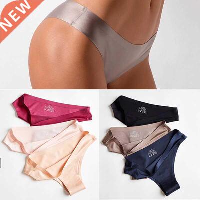 Low Rise Lingerie Ice Silk Briefs Lady Underwear Plus Size