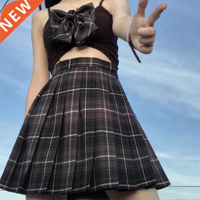 Women Micro Skirt Plaid Pleated Skirt Black Mini Skirts Wome