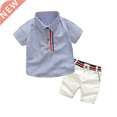 Summer Children Baby Clothes ort Sleeve Striped irt Pant