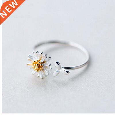 Korean Style Daisy Flower Elegant Opening Rings Women Adjust