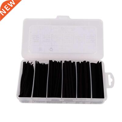 170Pcs 6Size Black Cable Sleeve Heat rink Tubing Wrap Wire
