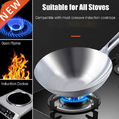 430 Stainless Steel Frying Pan Chinese Handmade Wok Thick