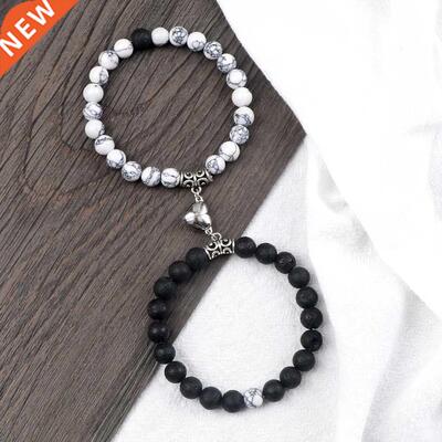 2Pcs/Set Heart ape Magnet Pendant Bracelet Couples Love Me