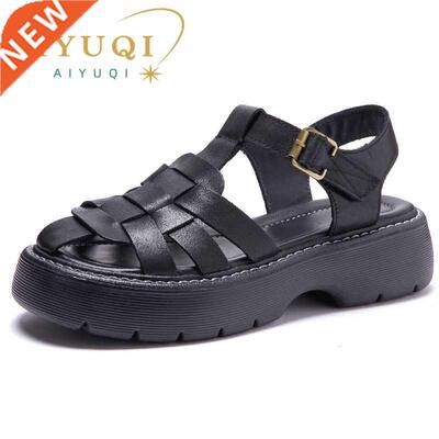 AYUQ Sandals Women Summer 2022 New Genune Leather Baotou