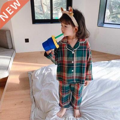 2 Colors.Girl's Turndown Collar Pajama Sets.Toddler Kids Con