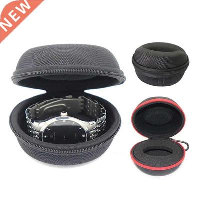 Portble Trvel Wtch Cse Round Cushioned Smrt Wtch Stor