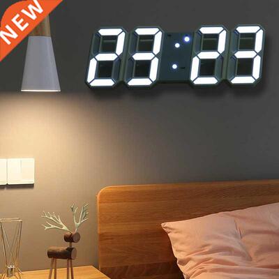 LED Digital Wall Clock Alarm Date Temperature Automatic Back