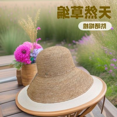 大帽檐拉菲草帽女夏季出游透气